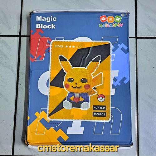 Jual Mainan Balok Susun Anak Lego Ukuran Besar Pikachu Blue Suit 1958 ...