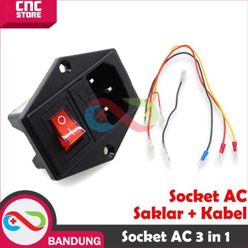 Jual NEW SOKET AC 3IN1 KOTAK LAMPU + FUSE HOLDER SOCKET SWITCH WITH ...