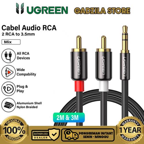 Promo UGREEN Kabel Audio Jack DC 3.5mm To 2 RCA Untuk Komputer Laptop ...