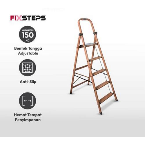 Jual Tangga Lipat Aluminium Slim 5 Steps Motif Kayu Multifunction ...