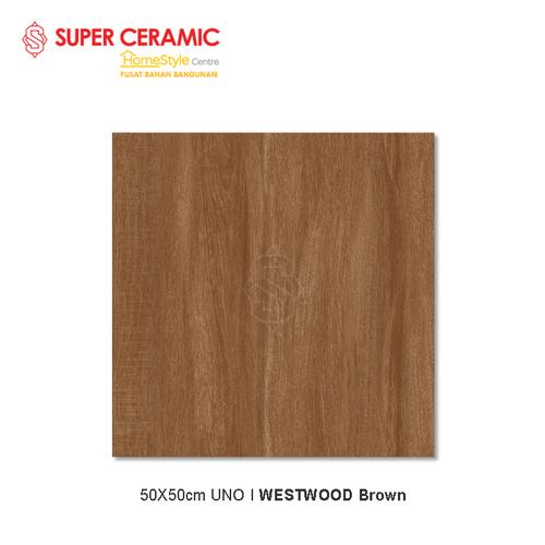 Promo UNO 50x50 Keramik Lantai Dinding Kayu Glossy - WESTWOOD Brown ...