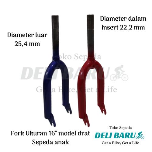 Jual Deli baru Fork model drat Garpu standar 16" warna merah biru bagus sepeda anak - Merah ...