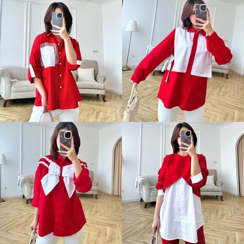 Jual Sweet woman - kemeja atasan kaos wanita merah putih 17an - Tanah ...