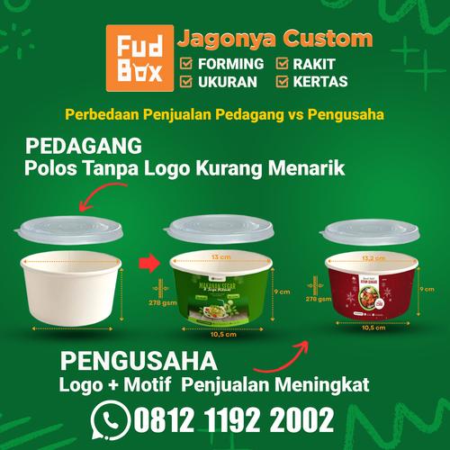 Jual Cetak Custom Design Paper Bowl Rice Bowl Wadah Tempat Nasi Fudbox ...