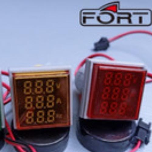 Jual Fort Lampu Indikator Panel Volt Ampere Hz 22mm 220VAC Kotak AD116 ...