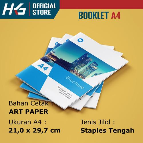 Jual BARU CETAK BOOKLET UKURAN A4 BOLAK BALIK FULL WARNA ART PAPER / HVS JILID STAPLES TENGAH ...