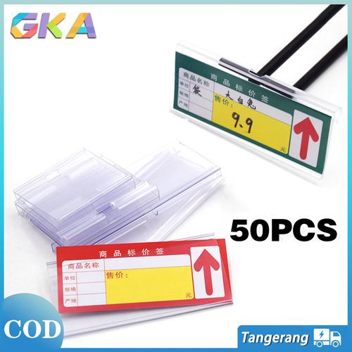 Jual 【50 Pcs】Label Harga Mika/Price Tag Card/Tempel Transparent Plast ...