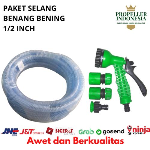 Jual Paket Selang Benang Bening 1/2Inch Hose Variasi 5m 10m 15m 20m 25m ...