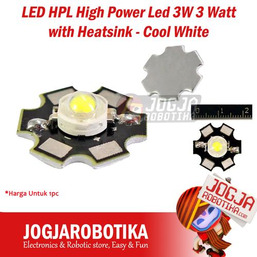 Jual LED HPL High Power Led 3W 3 Watt - Cool White - 6.000K+Heatsink ...