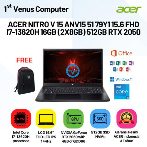 Jual ACER NITRO V 15 ANV15 51 79Y1 15.6 FHD I7-13620H 16GB (2x8gb ...