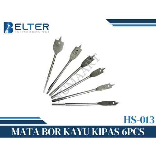 Jual BELTER HS013 / MATA BOR KAYU KIPAS 6PCS / FLAT WOOD DRILL SETS ...