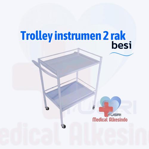 Jual meja troli instrumen 2 rak besi | Trolley instrumen 2 rak besi ...