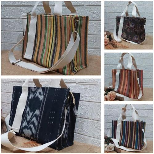 Jual TERLARIS Tas Tenun wanita Totebag tenun Bahan Tenun Jepara dan ...
