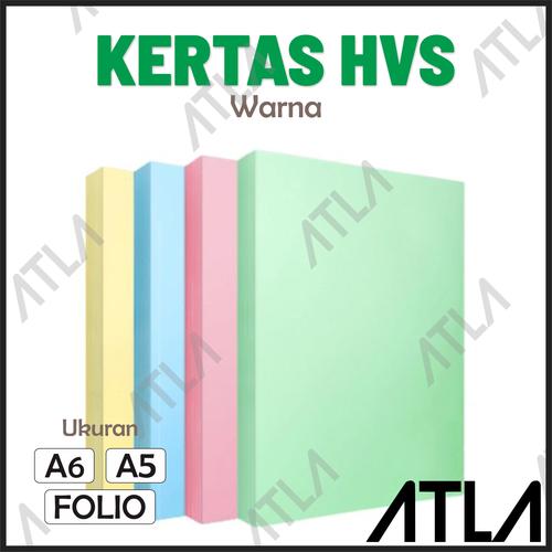 Jual Kertas HVS Warna A6 A5 F4 A4 Folio 1 Rim Alat Tulis Kantor Sekolah ...