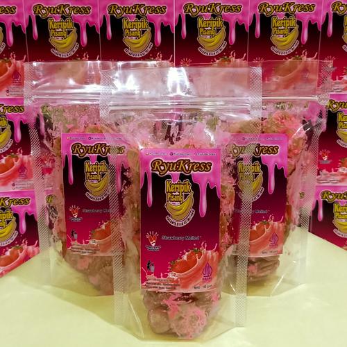 Jual Keripik Pisang Stroberi Lumer Banana Strawberry Melted Kemasan ...