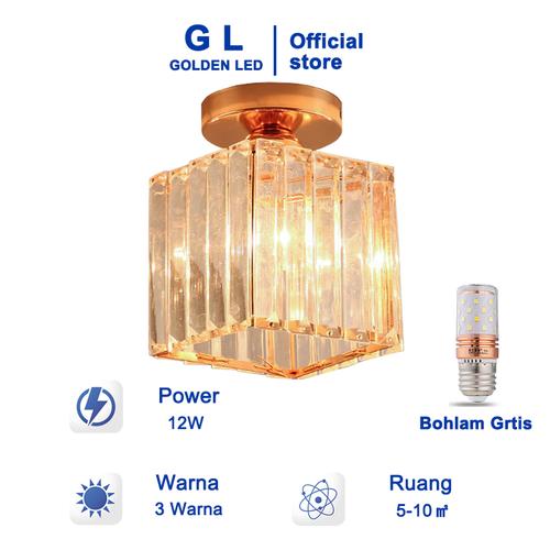 Promo GL Lampu Kristal FREE BOHLAM 3 Warna Cahaya Lampu Plafon Rumah ...
