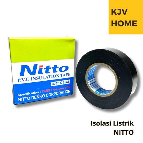 Jual Isolasi Listrik ORIGINAL NITTO / Tape Hitam PVC Kabel Nito 3/4" x ...
