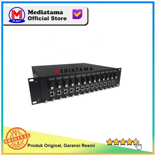 Jual RACK 14 SLOT RAK 2U TRANSCEIVER MEDIA CONVERTER HTB dual Power ...