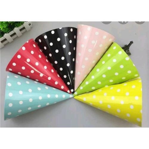Jual topi ulang tahun kerucut biru pink polkadot happy birthday 20x15 ...