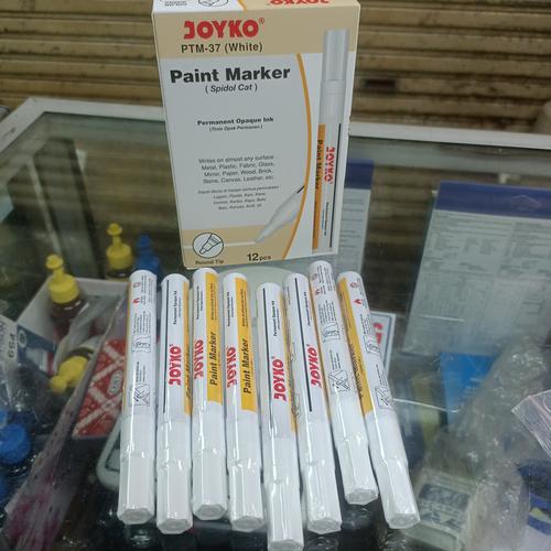 Jual SPIDOL PUTIH JOYKO PERMANENT PAINT MARKER SPIDOL CAT PTM-37 / PCS ...
