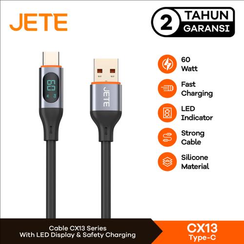 Promo JETE CX13 Type C Kabel Charger HP & Leptop 100W with LED ...