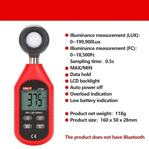 Jual Alat Ukur Intensitas Cahaya Digital Mini Light Meter Photometer ...