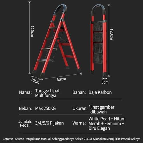Jual Tangga Lipat Rumah Besi Lipat 3/4/5/6 Step/ Tangga Lipat Aluminium - 3 layers - Kab ...