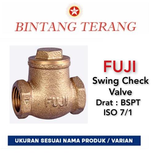 Jual Swing Check Valve 1/2" / Tabok Klep Kuningan 1/2 Fuji / Tusen Klep ...