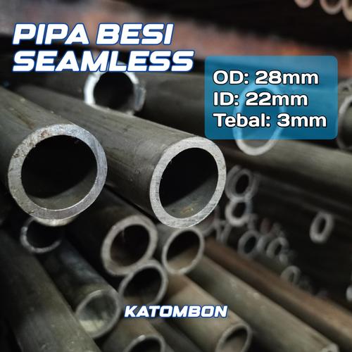 Promo pipa besi seamless od 28mm id 22mm tebal 3mm panjang 20cm - 20cm ...