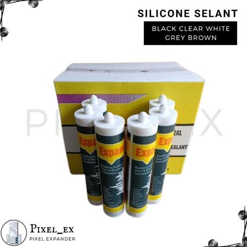 Jual lem kaca silicone sealant bening hitam putih (er) - Putih (White ...