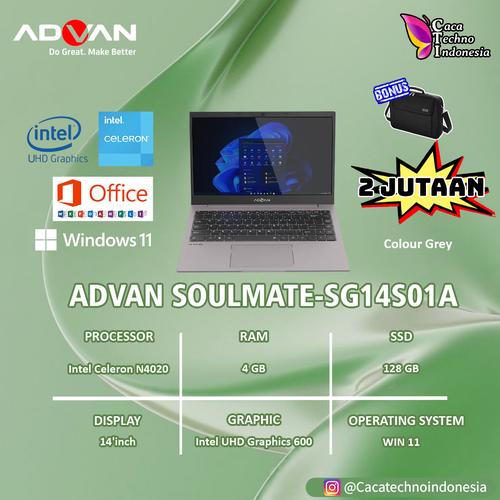 Jual Advan Soulmate SG14S01A Celeron N4020 / RAM 4GB / 128GB SSD ...