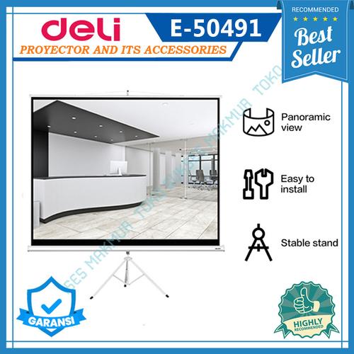 Jual Deli Screen Projector Layar Proyektor Otomatis E50491 / 50491 ...