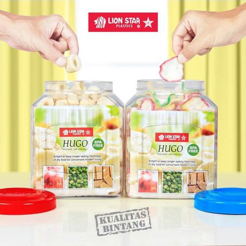 Promo MICTON Lion Star Hugo Round Square Jar Toples Kerupuk / Toples ...