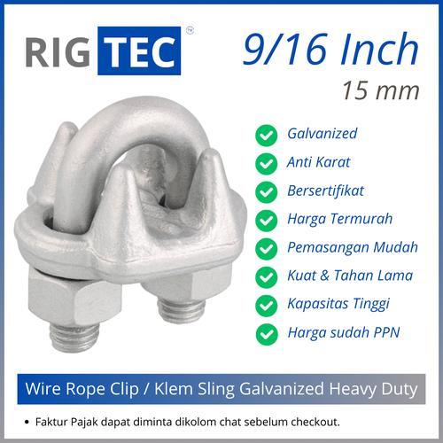 Jual Wire Rope Clip / Klem Sling / Kuku Macan 9/16 Inch 15 mm Heavy ...