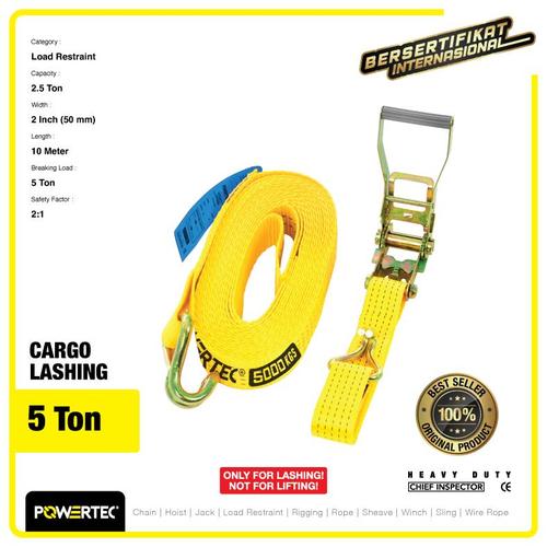 Jual POWERTEC Ratchet Tie Down Cargo Lashing Belt 2" x 10M Pengikat ...
