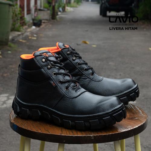 Jual Sepatu Safety Shoes Pria Kulit Lavio Livera Sefty Ujung Besi Best ...