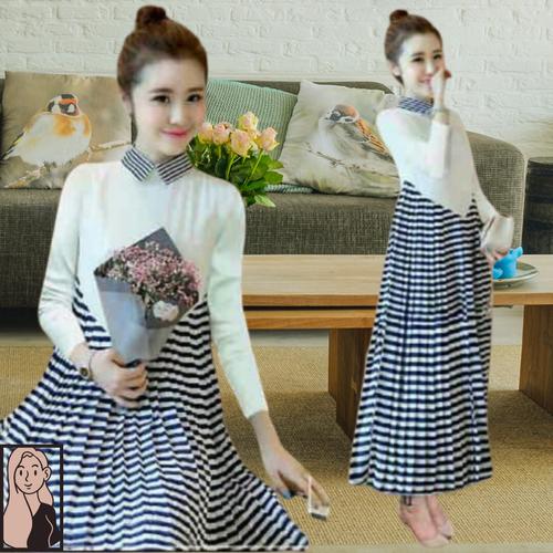 Jual Baju Terusan Panjang Maxi dress Baju Gamis Terusan Rok Mikal Putih ...
