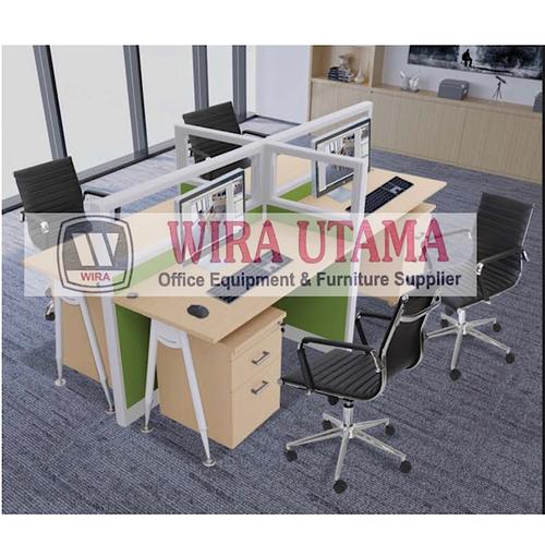 Jual Meja Workstation 4 Orang / Meja Cubicle 4 Orang / Meja Sekat 4 ...