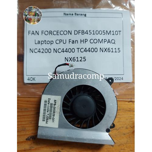Jual Fan Forcecon DFB451005M10T Laptop CPU Fan HP Compaq NC4200 NC4400 ...