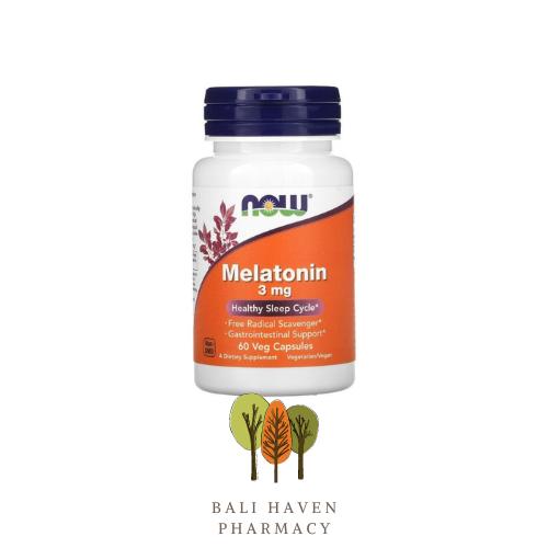 Jual NOW Melatonin 3mg Suplemen Supplements Healthy Sleep Cycle 60 Veg ...