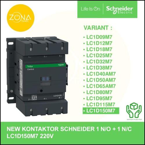 Jual kontaktor contactor schneider lc1d150m7 lc1d150 d150 220v new ...