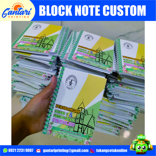 Jual Cetak Block Note Custom Isi 30 Lembar 60 Halaman - A6 POLOS, 1 ...