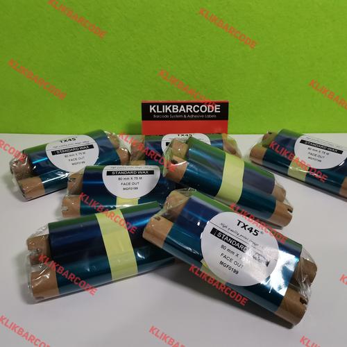 Jual ribbon barcode sony original tx 45 80x75 mtr, 80mm x 75meter ...
