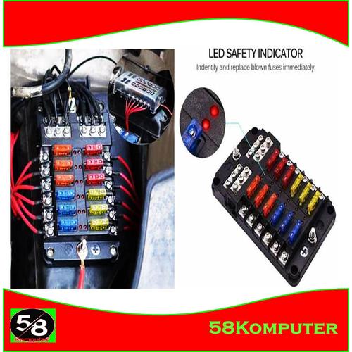 Jual kotak sekring mobil 12 box Fuse Box Rumah Sekring 12 Port ...
