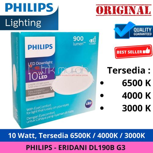 Jual Philips Eridani DL190B G3 10watt 10w 10 w watt Downlight LED D125 ...
