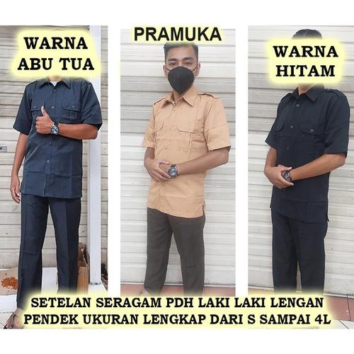 Jual SETELAN BAJU DINAS PDH LAKI-LAKI LENGAN PENDEK WARNA ABU TUA ...