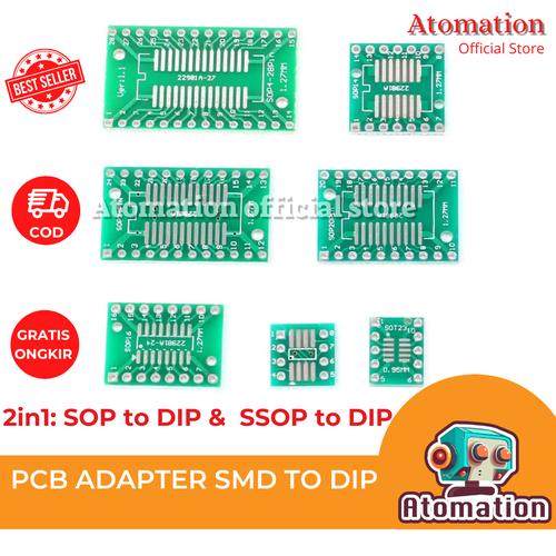 Jual Adapter Converter SMD SOP SOIC SSOP SOT23 to DIP PCB Adaptor Konverrter - 8 Pin - Kab ...
