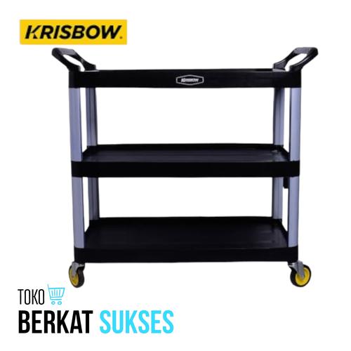 Jual KRISBOW THREE STEP TROLLEY BLACK 103X51X96CM Troli Saji 3 Tingkat ...