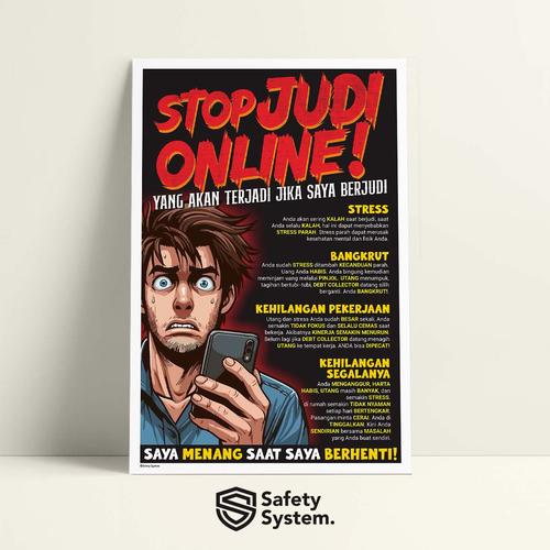 Jual Poster Safety K3 Bahaya dan Akibat Berjudi Bagi diri Sendiri dan ...