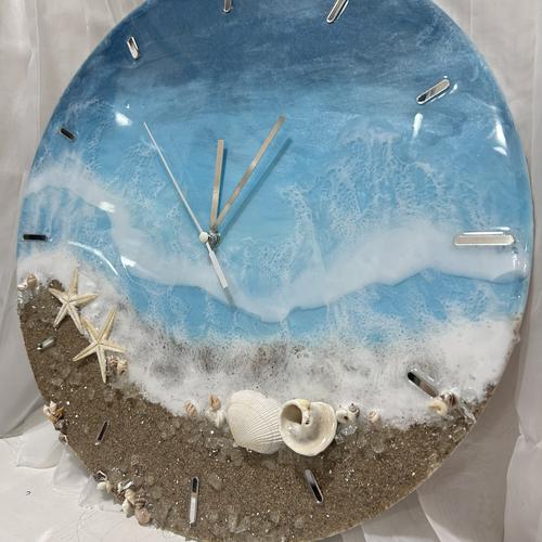 Jual Jam dinding meja resin aesthetic ocean marble geode - Kota Bekasi ...